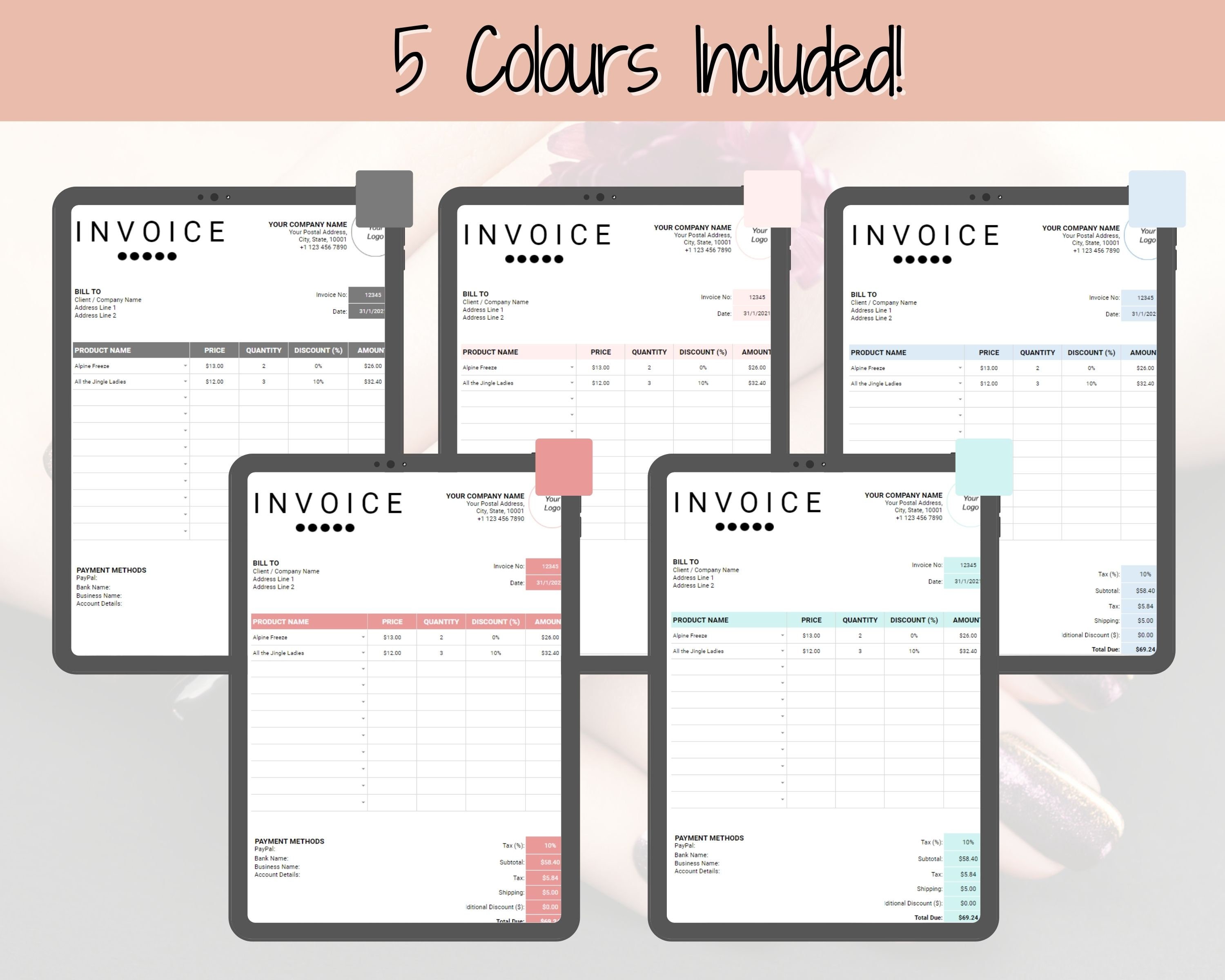 COLOR STREET Invoice Template. Google Sheets. EDITABLE Custom - Etsy