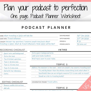 Podcast Planner, EDITABLE Podcast Template Content Calendar, Podcast ...