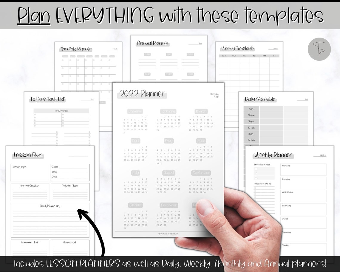 TEACHER Planner Printable 50 Pg BUNDLE Homeschool Teacher - Etsy
