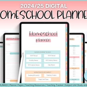 2024 - 2025 Homeschool Digital Planner, Lesson Plan Template, Home ...