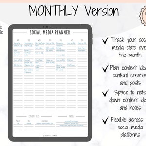 Social Media Planner Printable. Tracker for Instagram, Youtube ...