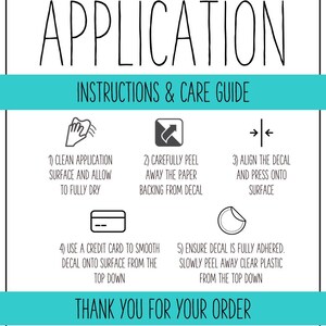 EDITABLE Vinyl Decal Care Card Instructions Printable Decal - Etsy