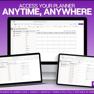 Onenote Planner, EDITABLE Digital Planner, UNDATED Onenote Template ...
