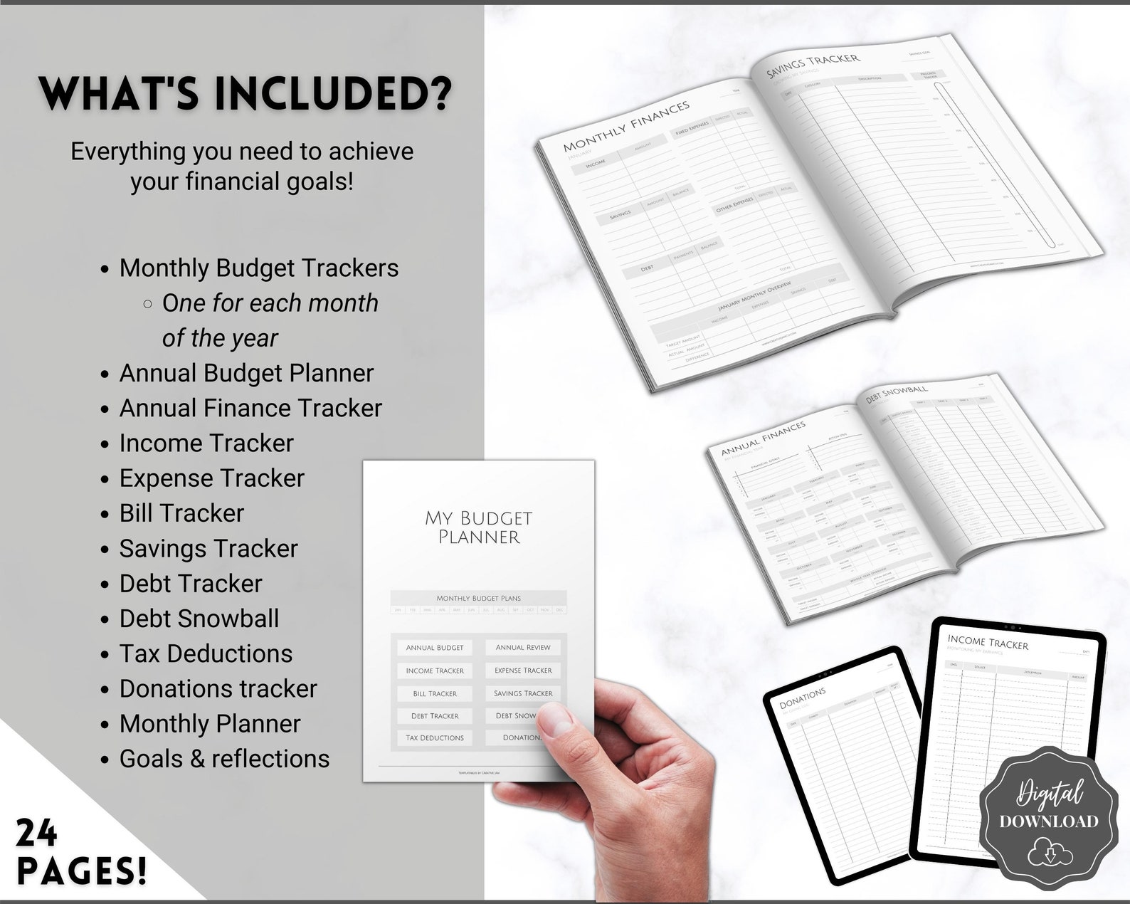 Ultimate Budget Planner Printable BUNDLE, Financial Tracker, Savings ...