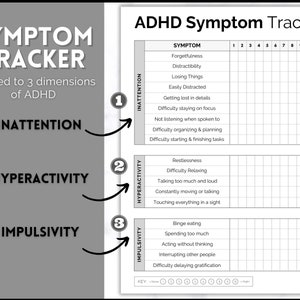 ADHD Symptom Tracker, Behavior & Hygiene Tracker BUNDLE Monthly ...