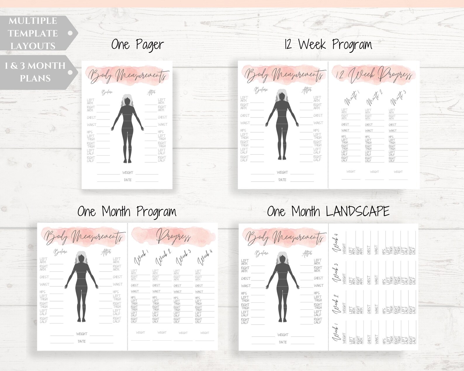 Body Measurement Fitness Planner for Weight Loss. Template - Etsy UK