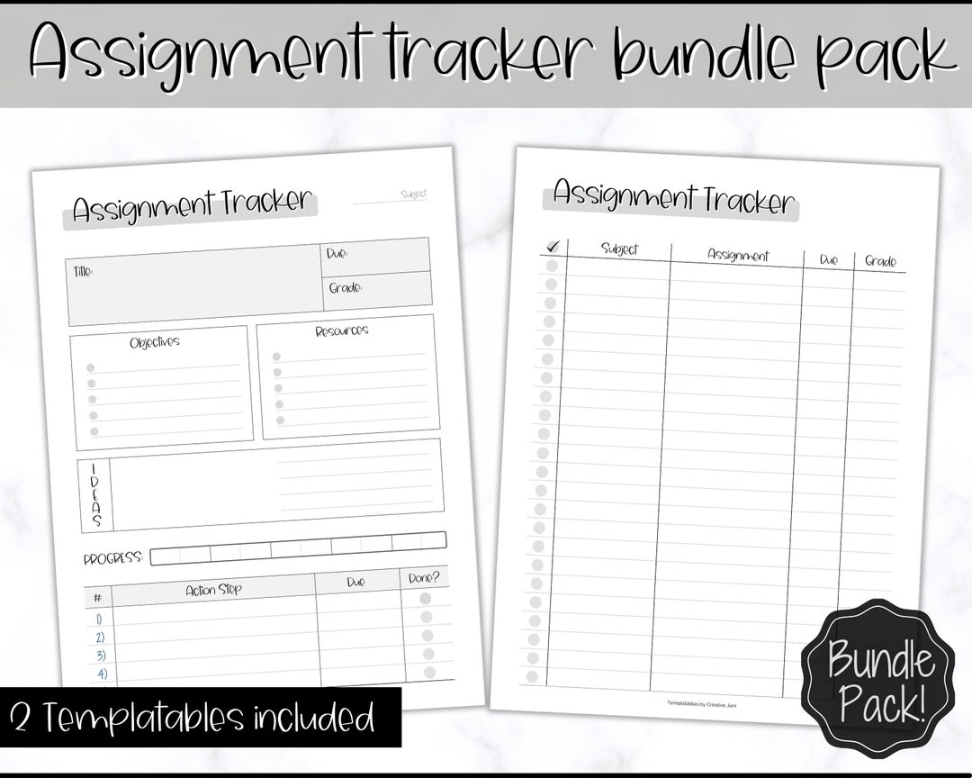 Assignment Planner BUNDLE, Printable Assignment Tracker for Students ...