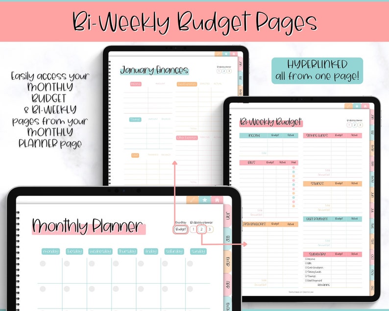 Digital Biweekly Budget Planner DIGITAL Planner Budget by - Etsy