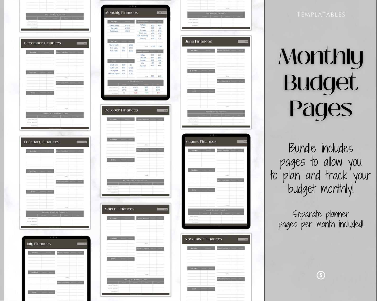 Financial Planner Printable BUNDLE Budget Template Savings | Etsy