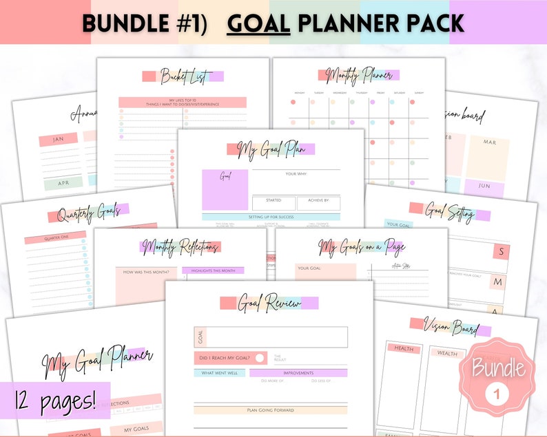 Ultimate PLANNER BUNDLE Printable Goal Planner Finances & | Etsy