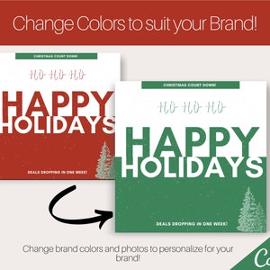 Christmas Facebook Post Templates. Happy Holiday Canva | Etsy