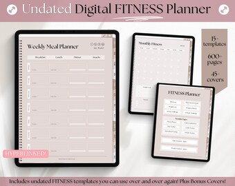 Digital Fitness Planner Fitness Journal Undated Goodnotes - Etsy