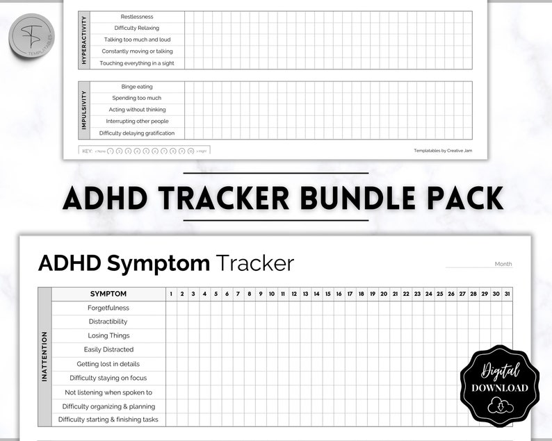 ADHD Symptom Tracker Behavior & Hygiene Tracker BUNDLE - Etsy