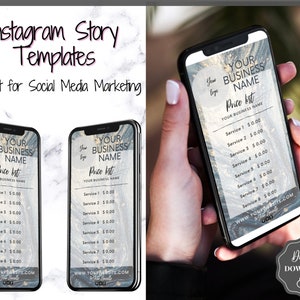 Instagram Template PRICE LIST Instagram Story Price List Template for ...