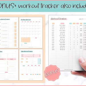 Workout Planner, Fitness Journal, Exercise Tracker, Printable Weight ...