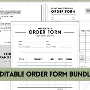 Order Form Template! Editable Canva Template Printable, Small Business ...