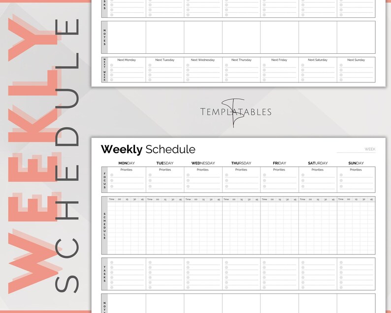 MINIMALIST Weekly Planner to Do List Printable Weekly - Etsy