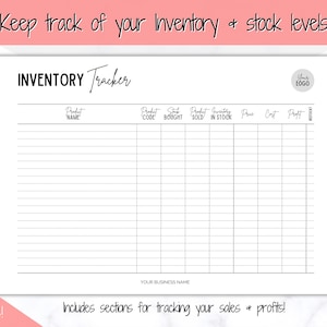EDITABLE Inventory Tracker! Small Business Inventory Management Form ...