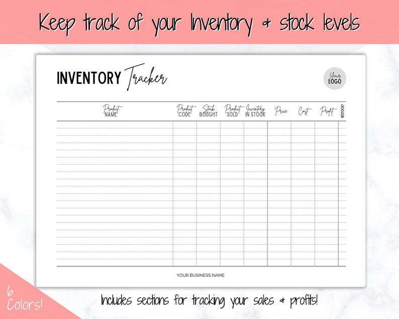 Inventory Tracker! Small Business Inventory Management Form, Product ...