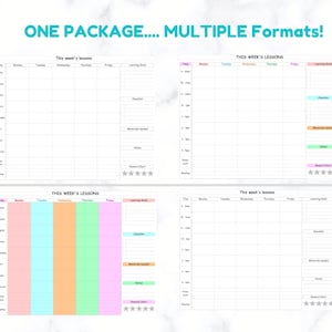 EDITABLE Weekly Homeschool LESSON PLANNER | Home Schooling Lesson Plan ...