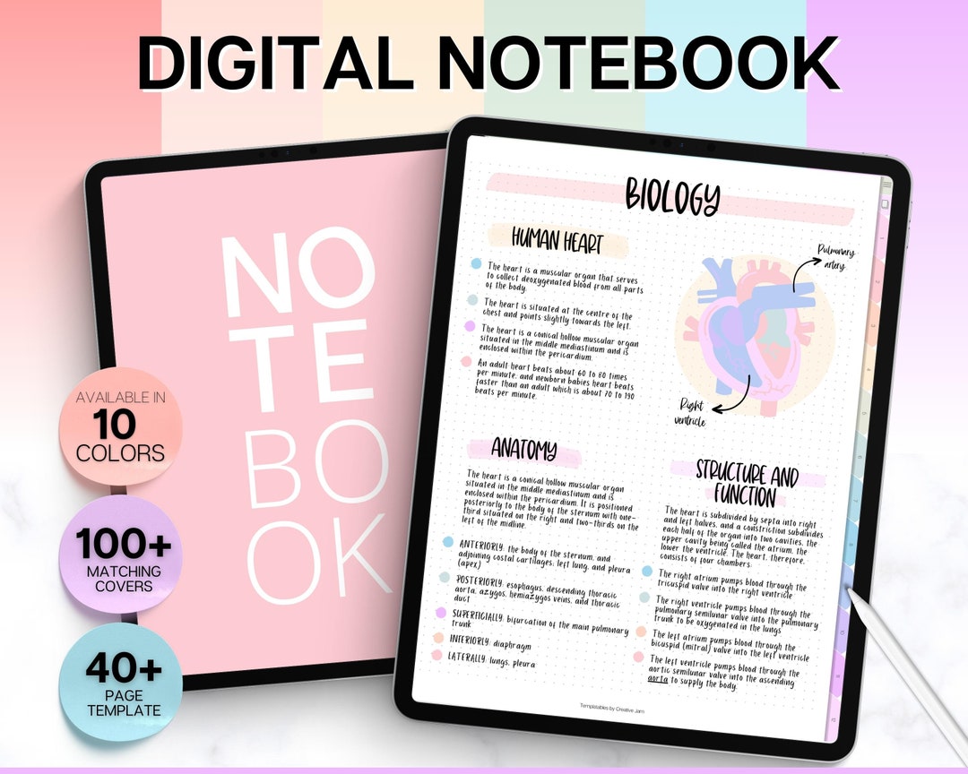 Goodnotes Notebook, Hyperlinked Portrait Notebook, Digital Notebook ...