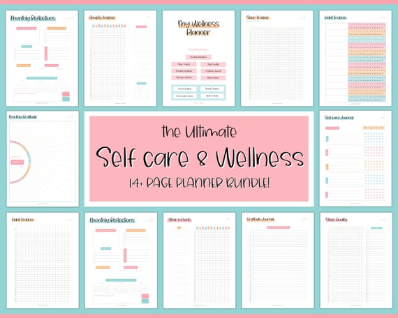 Self Care Journal & Wellness Planner BUNDLE Printable - Etsy