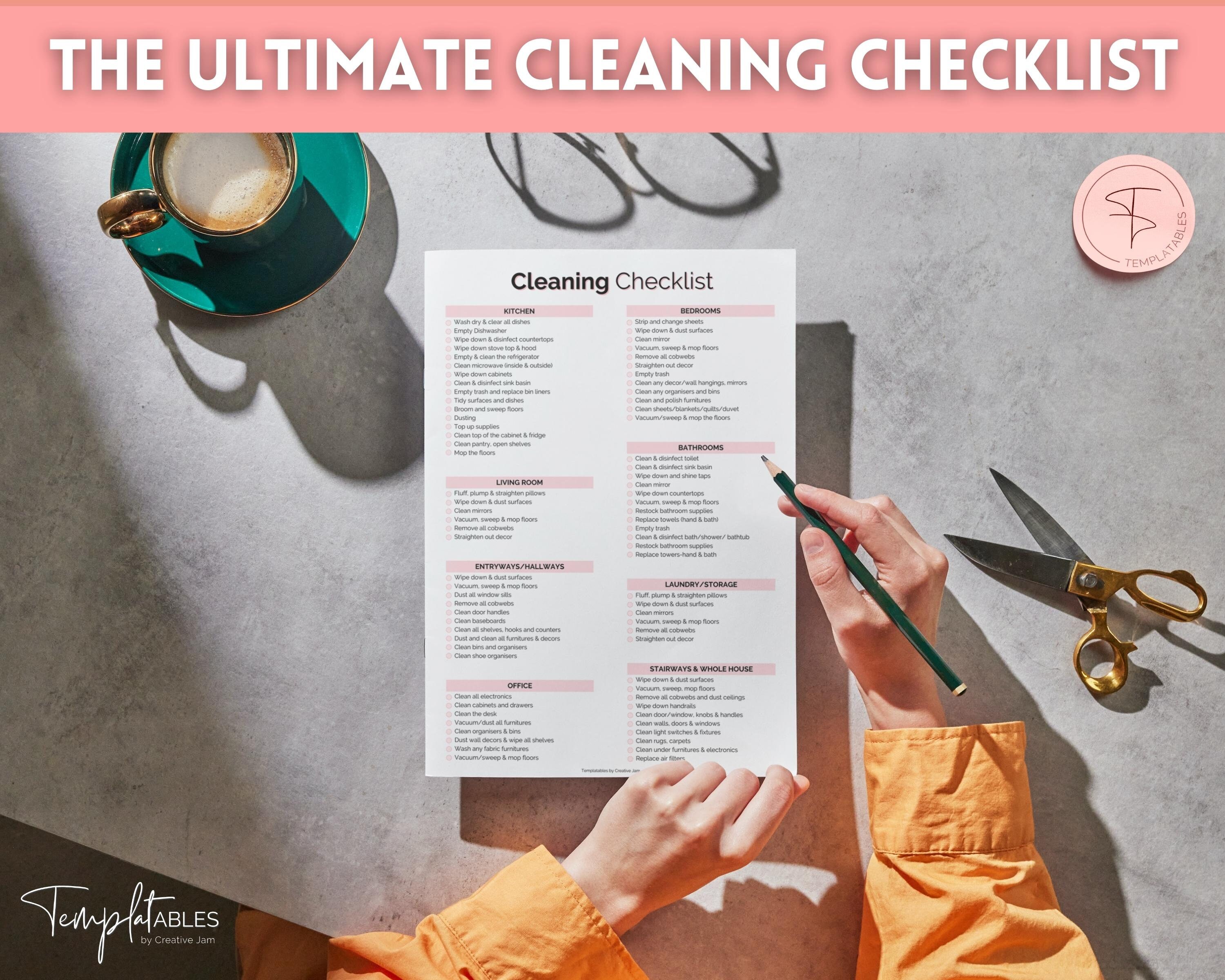 Master Cleaning Checklist Printable Cleaning Planner - Etsy UK
