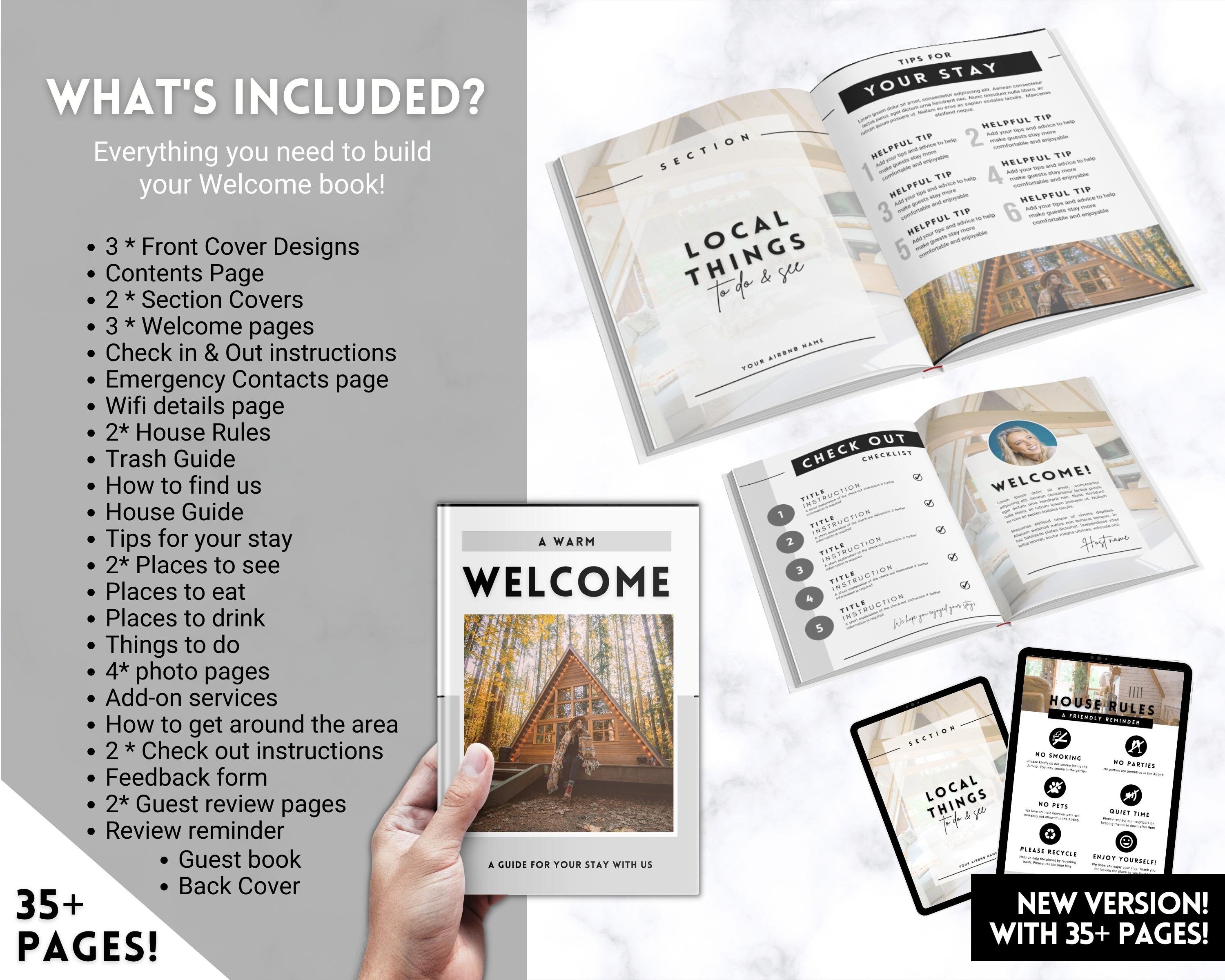 Welcome Book Template Airbnb Welcome Guide Editable Canva - Etsy UK
