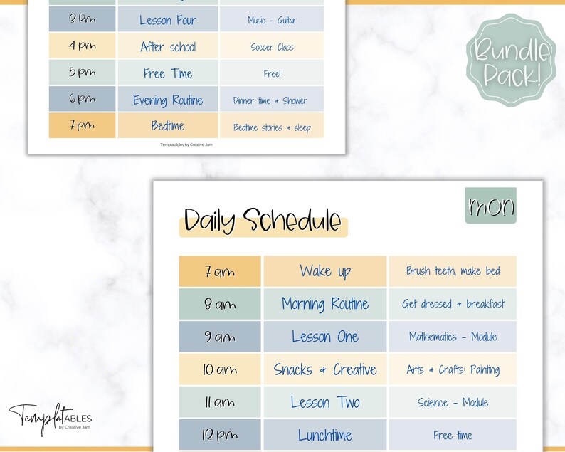 Daily Schedule Kids Homeschool Weekly Planner Daily Routine - Etsy