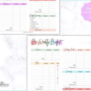 EDITABLE Biweekly Budget Planner, Bi-weekly Template, PDF Printable ...