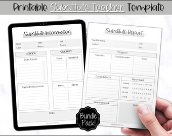 Substitute Teacher Template - Etsy