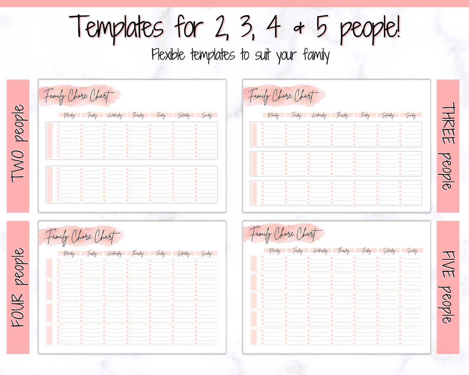 Weekly Family Schedule Family Chore Chart Editable Family - Etsy