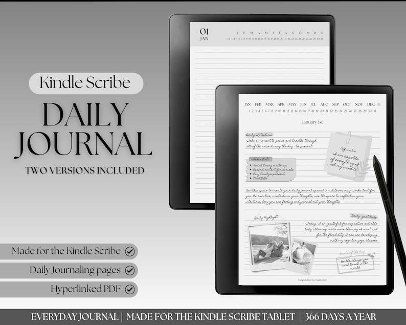 Kindle Scribe Daily Journal, Digital Journal, Digital Notebook, Lined ...