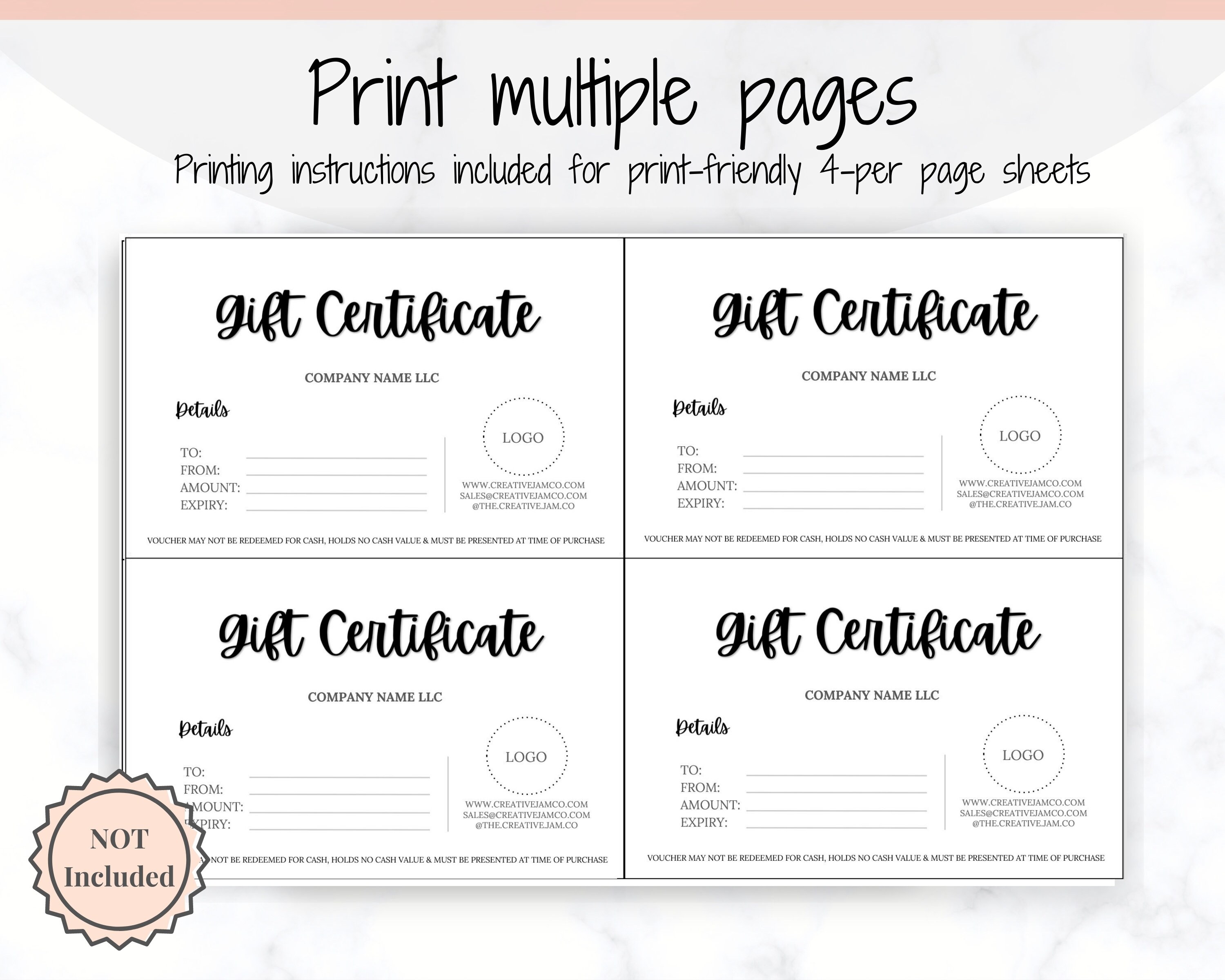 Gift Certificate Template For Pages