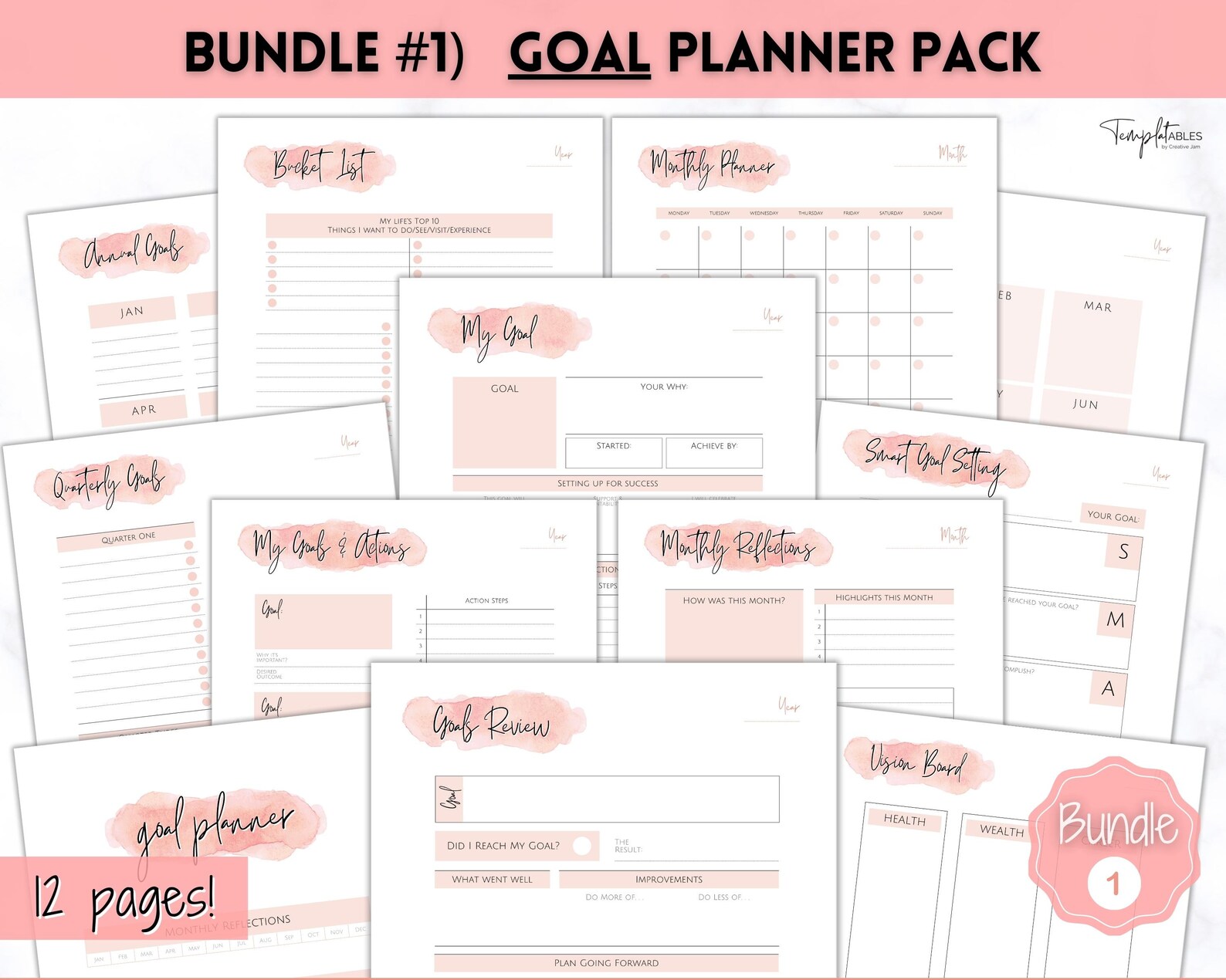 Ultimate PLANNER BUNDLE Printable Goal Planner Finances & - Etsy UK