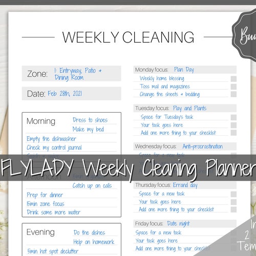 Flylady Editable Printable Control Journal Flylady Cleaning - Etsy