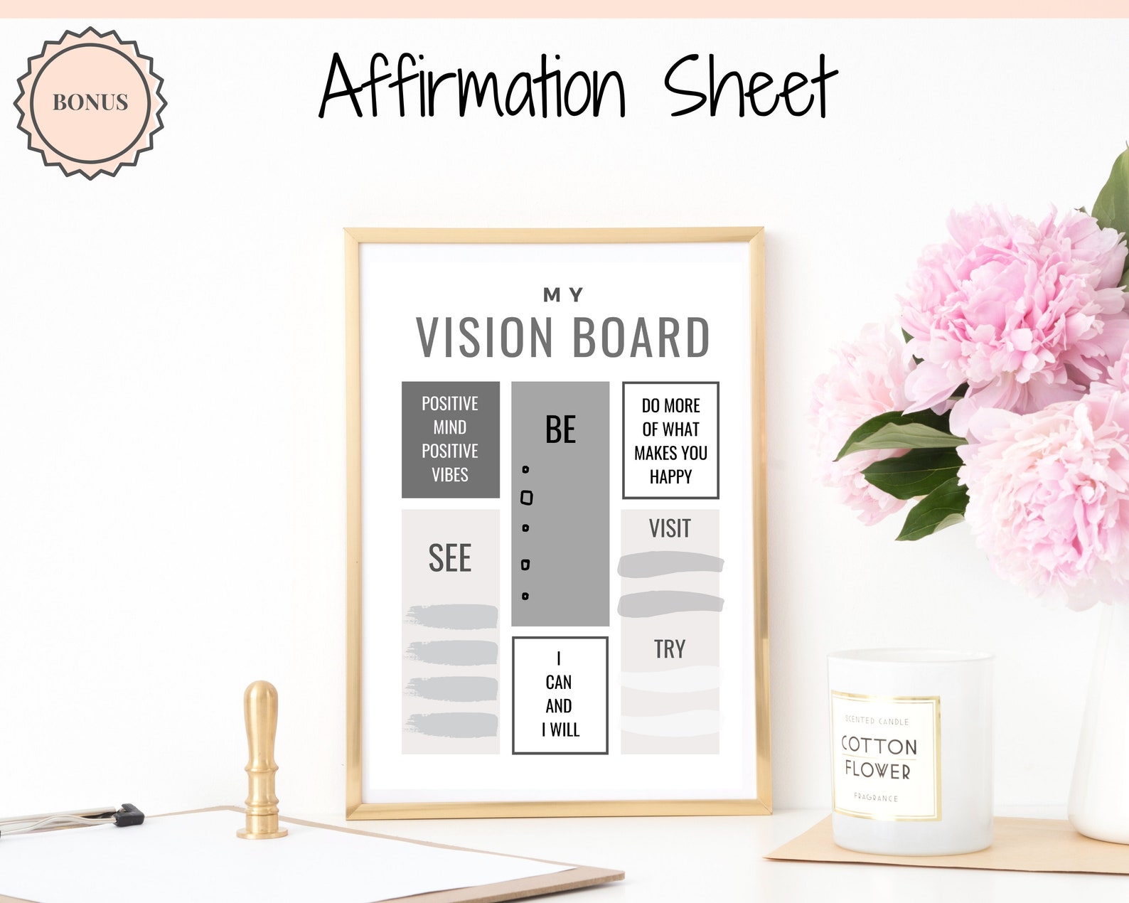 Vision Board Printables Goal Planner Affirmation - Etsy Canada