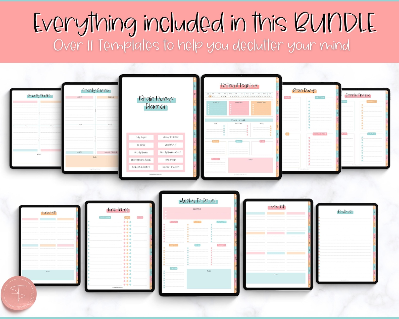 Brain Dump Template DIGITAL PLANNER to Do List Printable - Etsy UK