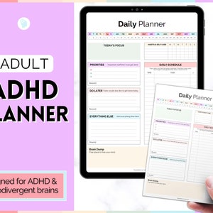 Adult ADHD Planner, Printable Daily Planner, to Do List, Cleaning ...
