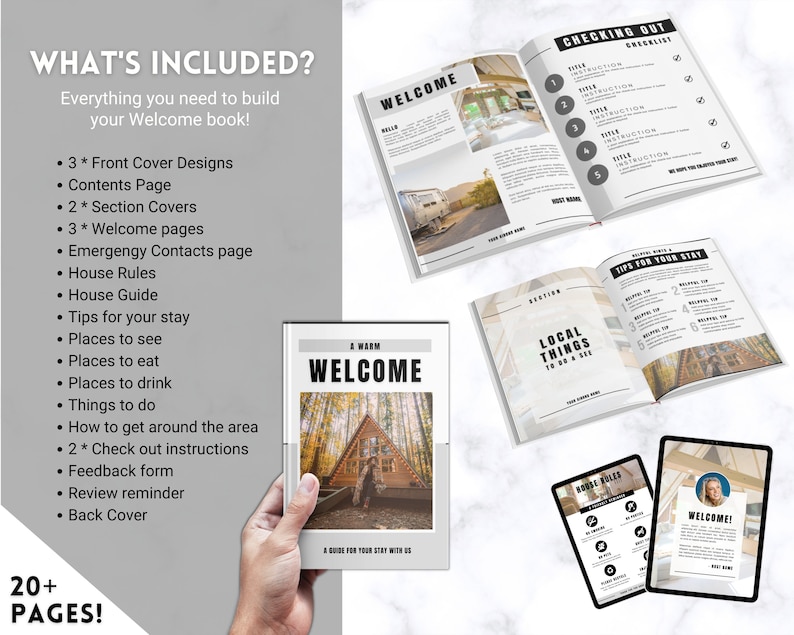 Airbnb Welcome Book Template, Editable Canva Welcome Guide, Air Bnb ...