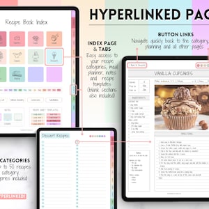 Recipe Book Template, Digital Recipe Book, Recipe Template, Digital ...