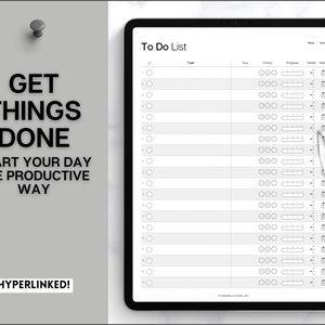 Minimalist to Do List, Hyperlinked to Do List for Digital Planners ...