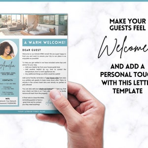Airbnb & VRBO Welcome LETTER Template Editable Canva Air Bnb - Etsy UK