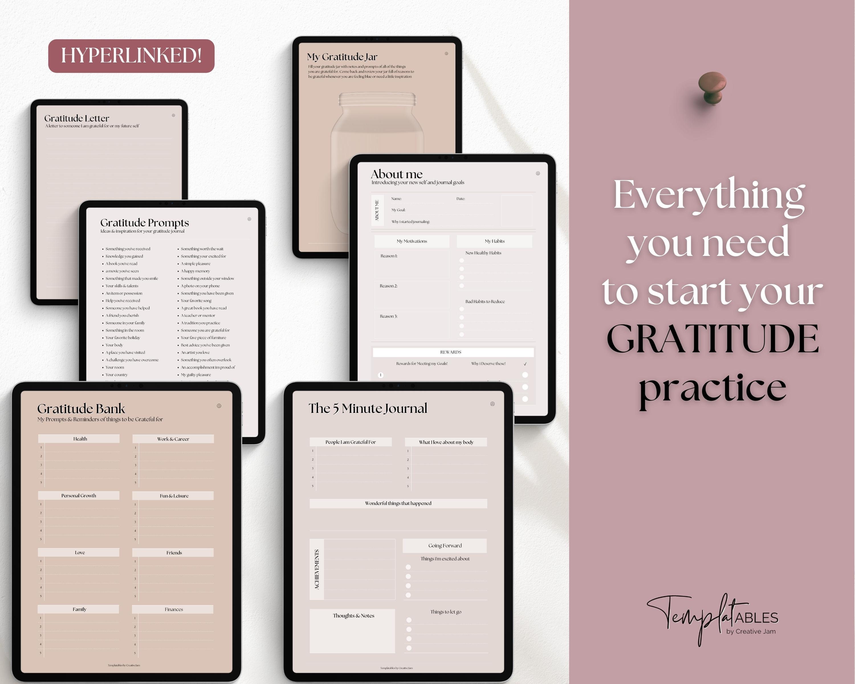 Digital Gratitude Journal Daily Mindfulness Journal - Etsy UK