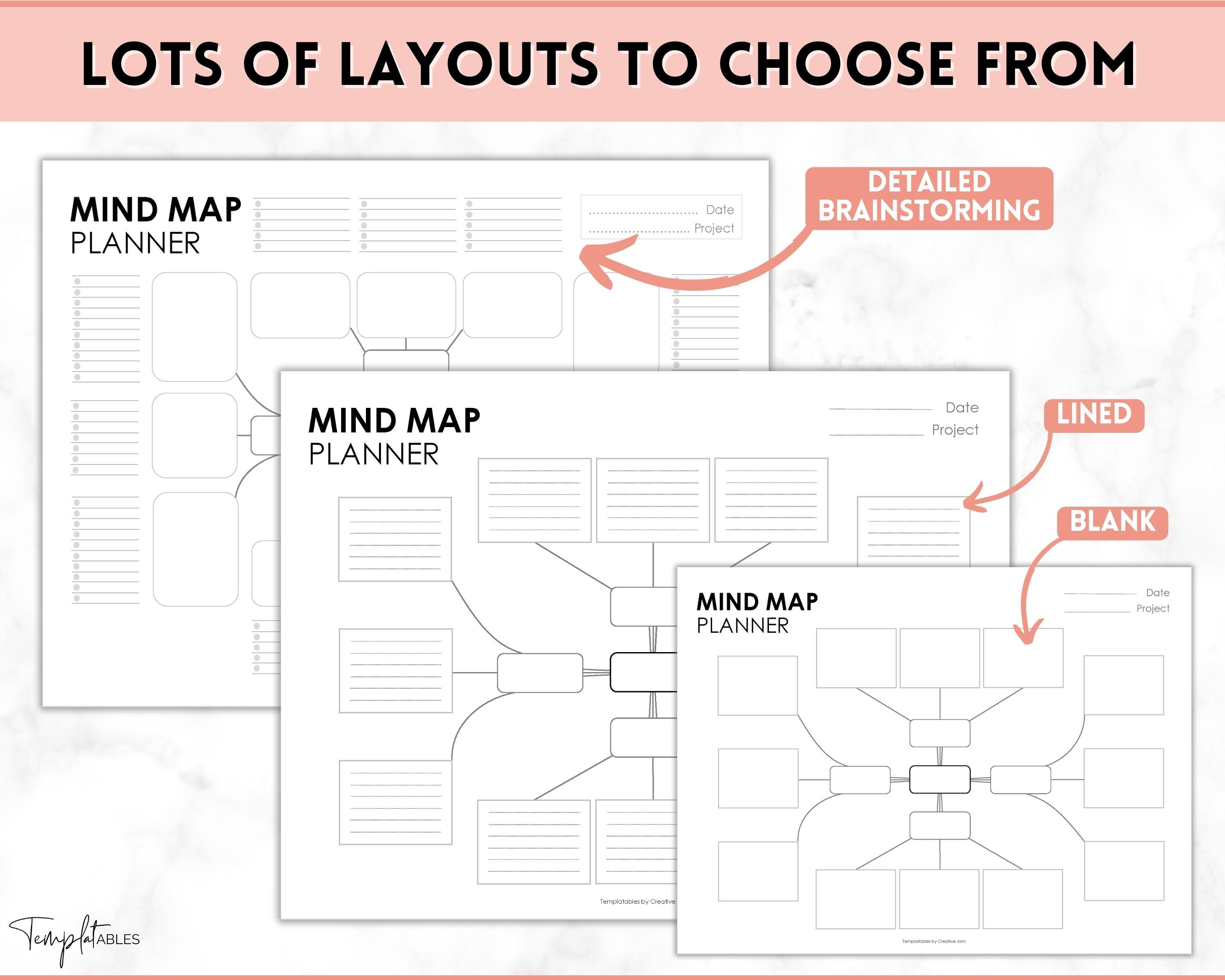 Mind Map Template Printable Mind Map Planner Study Guide - Etsy UK