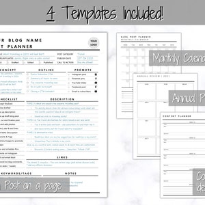 Blog Post Planner Templates! EDITABLE Blogger Bundle! Blog Planner ...