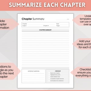 EDITABLE Chapter Summary Template, Study Guide, Textbook Outline Review ...