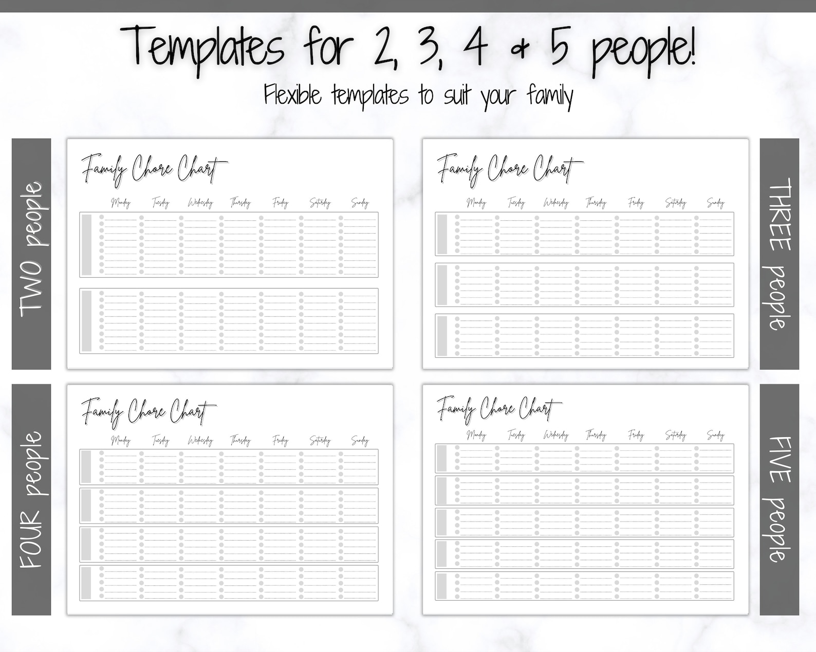 Family Chore Chart Editable Family Planner Printable Weekly | Etsy