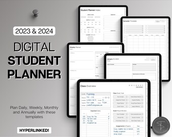 2023 - 2024 Student Planner With Hyperlinks, Student Digital Planner ...
