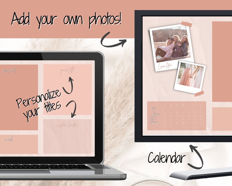 EDITABLE Desktop Wallpaper Organizer 2021 Calendar Soft - Etsy UK
